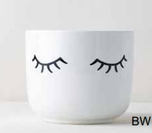 Rubi pot with eyelashes black or white – Pépinière Jasmin